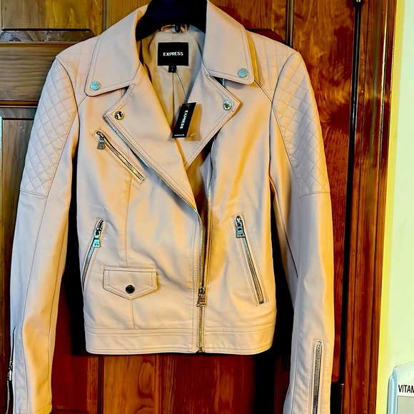 Express | Jackets & Coats | New Express Faux Leather Motorcycle Blush ...